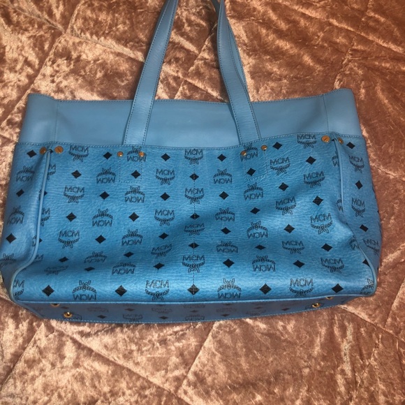 MCM | Bags | Mcm Blue Light Blue Tote Bag | Poshmark